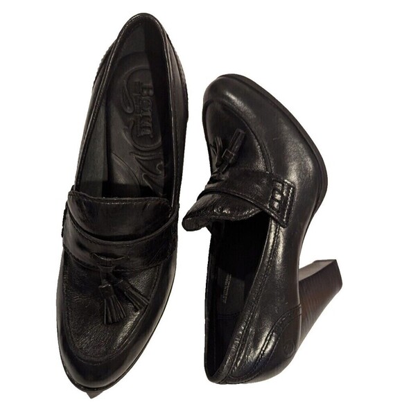 Born | Shoes | Born Highheeled Loafers Tassel Size 7 Witchy Dark ...